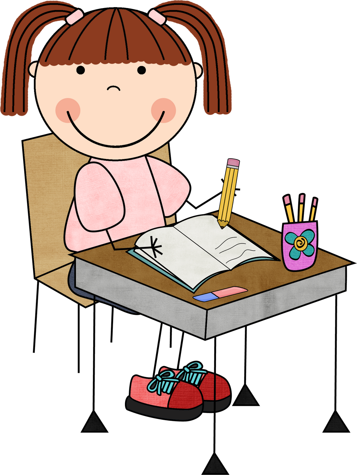 Child Writing Clip Art