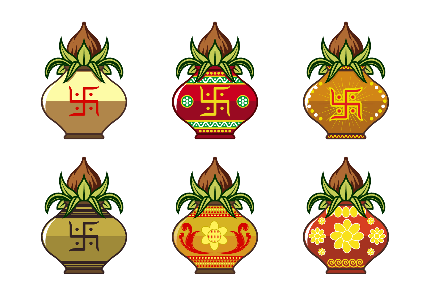 Kalash Png Puja Kalash White Transparent, Multicolor Decorative