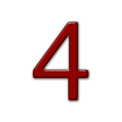 Red Number 4 Clipart