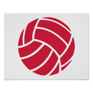 Red Volleyball Icon Poster PNG Transparent Background, Free Download ...